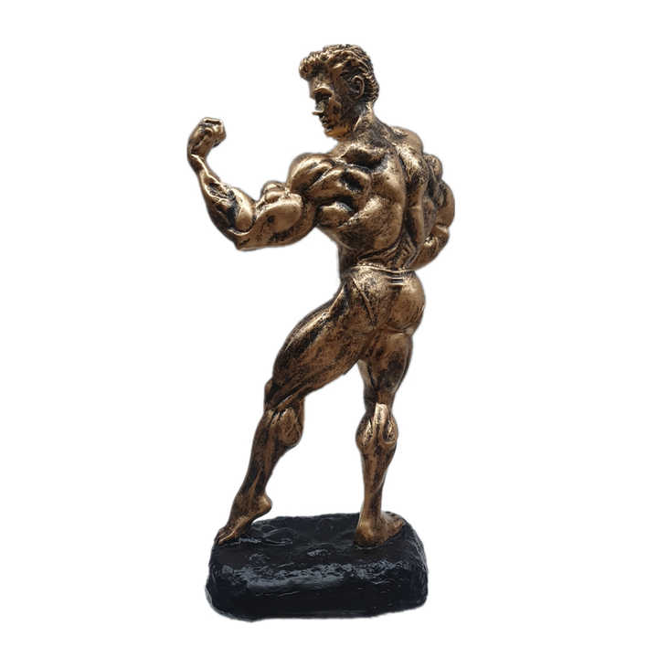 Resin Male Fitness Sculpture - Custom Nameplate Bronze Man