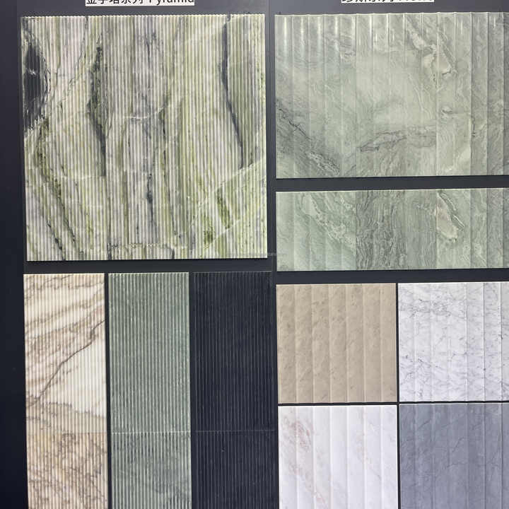 New Calacatta Green Marble Fluted Design Fireplace Surround Tile ...