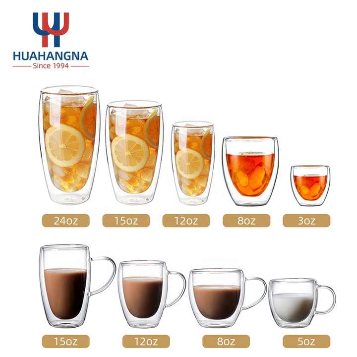 Custom Logo Double Wall Insulated Coffee Cups - 150ml to 450ml