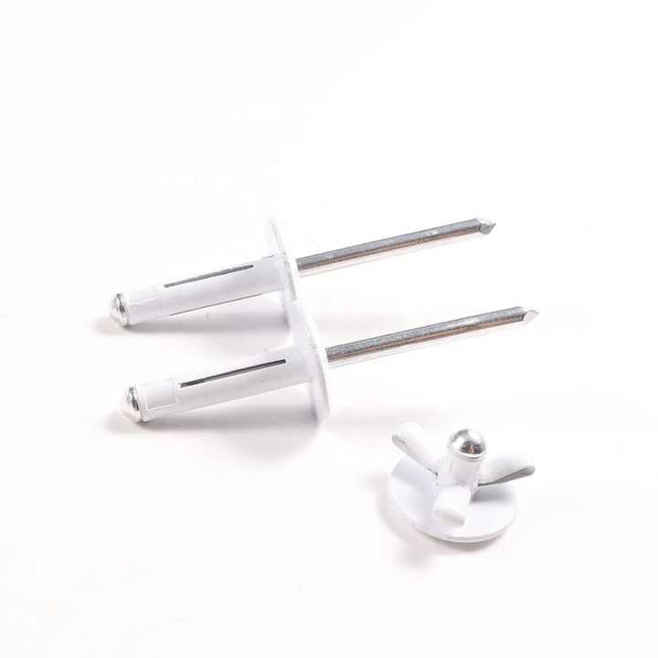 RAL9003 Full Aluminum 4.8x20 Tri-fold Dome Head Open End Blind Rivets ...