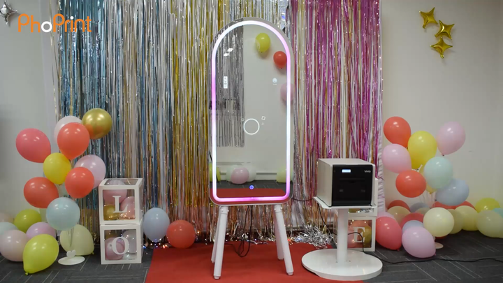 55'' Selfie Magic Photo Mirror Booth with Camera Printer – Ideal for ...