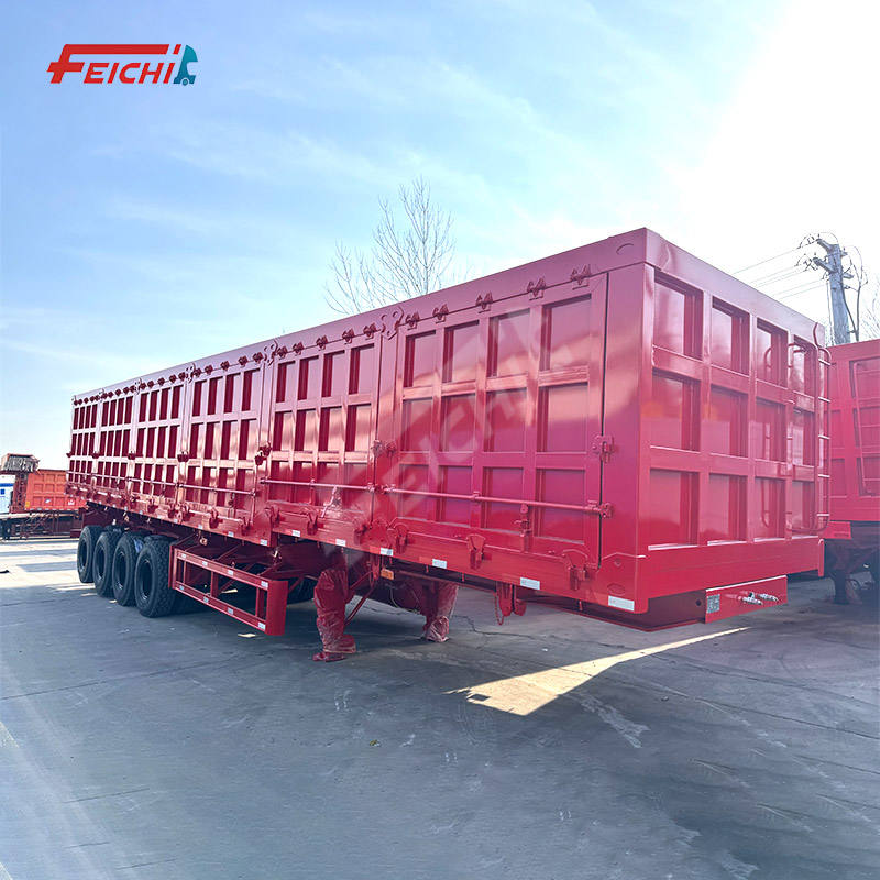4 Axles 100 Tons Heavy Duty Truck Trailer Hydraulic Rear Dump Semi ...