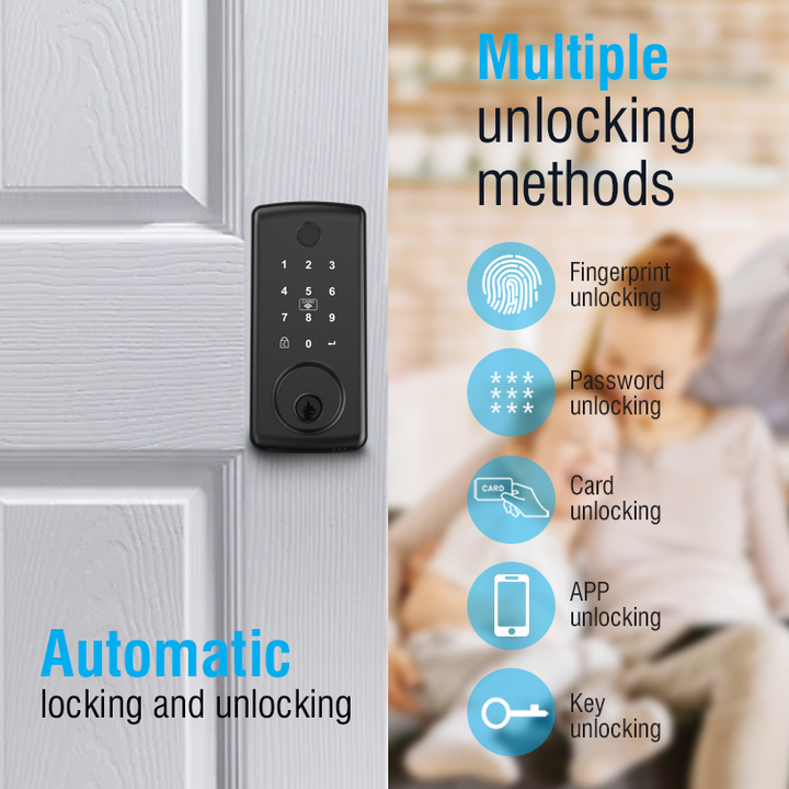 Te'an Electric Deadbolt Smart Lock Fingerprint Password Digital Door ...