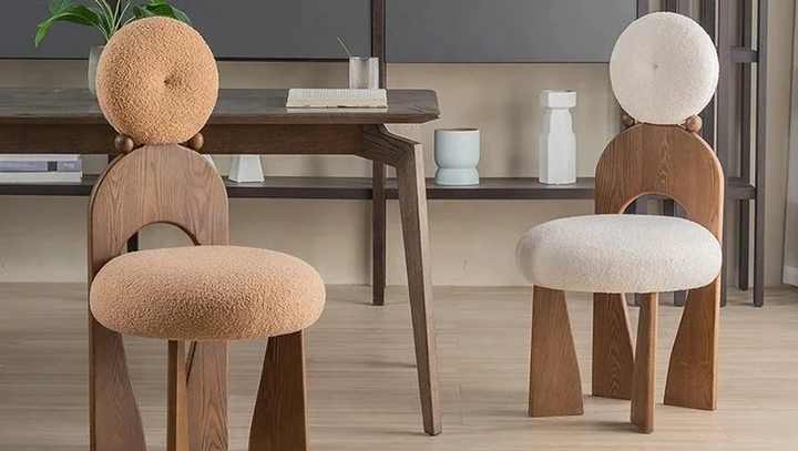 Modern Simple Upholstered Dining Single Sofa Chair Lamb'S Wool Chair ...