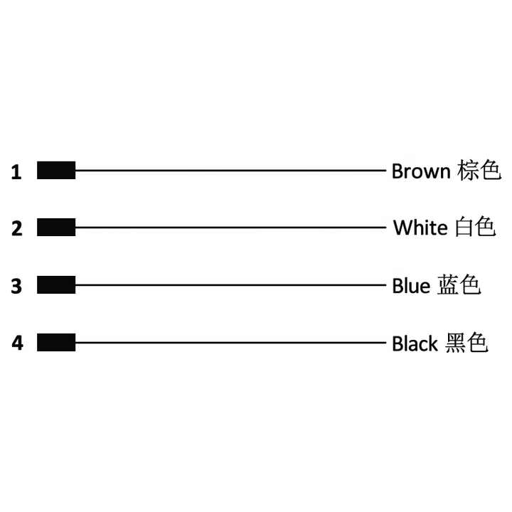 M5 4-Pin Female Straight Through Connector Metal Brass Nickel-Plated ...