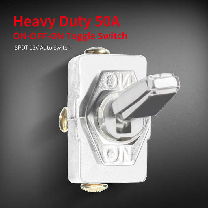 12mm Heavy Duty 50A 12V Metal Die-cast Aluminum Toggle Switch 3pin Spdt ...