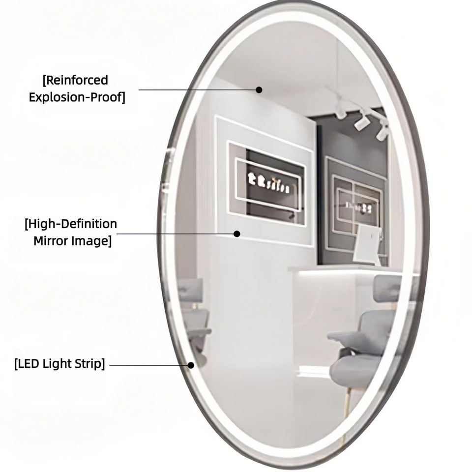 Modern Glass Full-Body Double-Sided LED Light Mirror Station Styling ...