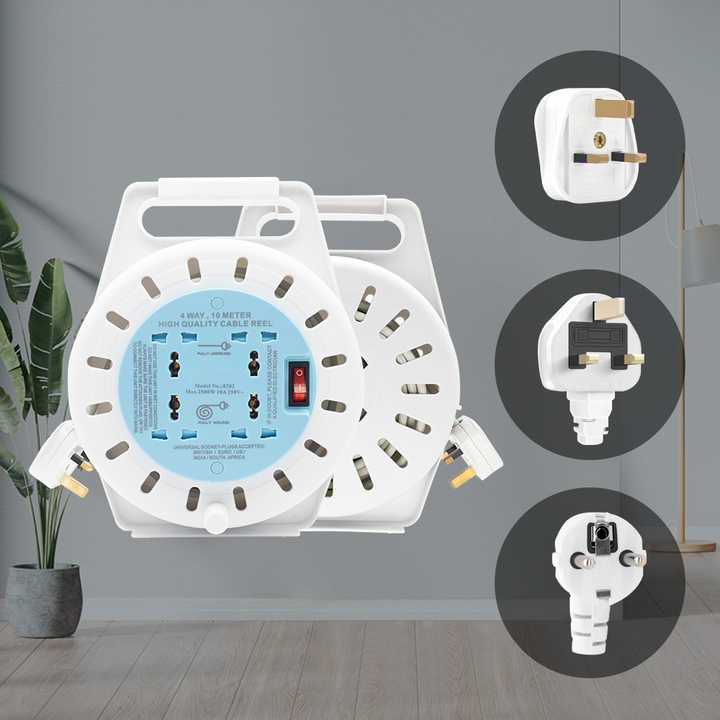50M Power Extension Cord Cable Reel with BS Male End Type for ...