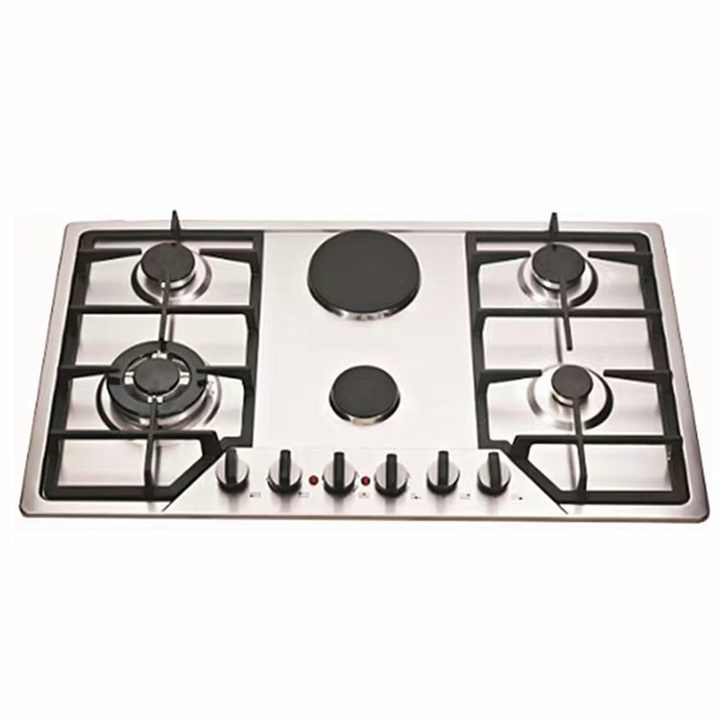 6 Burner Built in Gas Hob Glass Top Cooking Stove for Kitchen
