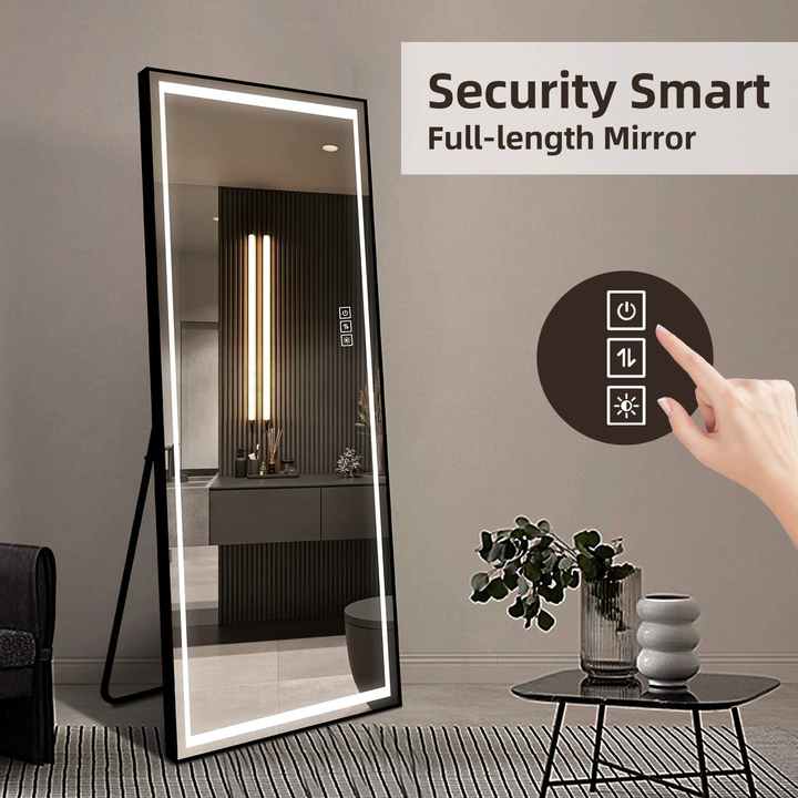 Custom Modern Luxury LED Smart Touch Floor Mirror