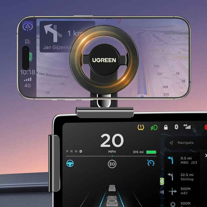 UGREEN Phone Holder for Tesla - Magnetic Mounting Power