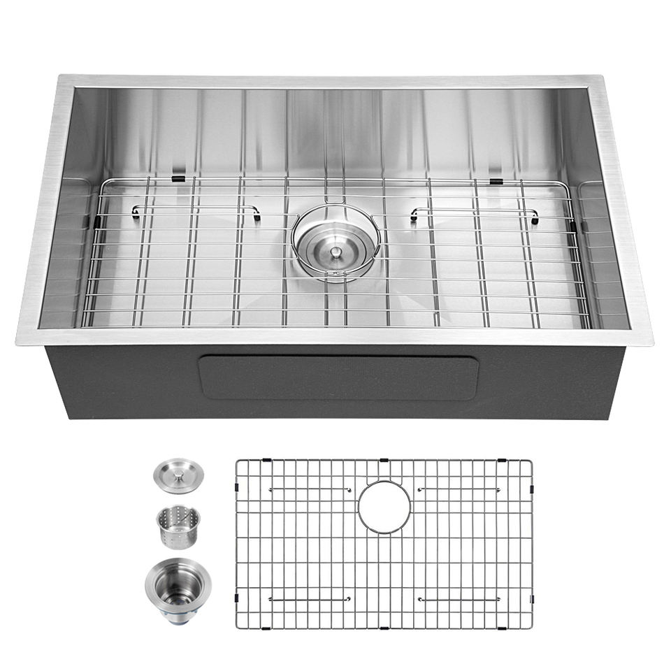 Sarlai Handmade 30''x18'' Single Rectangular Undermount 304 Stainless ...