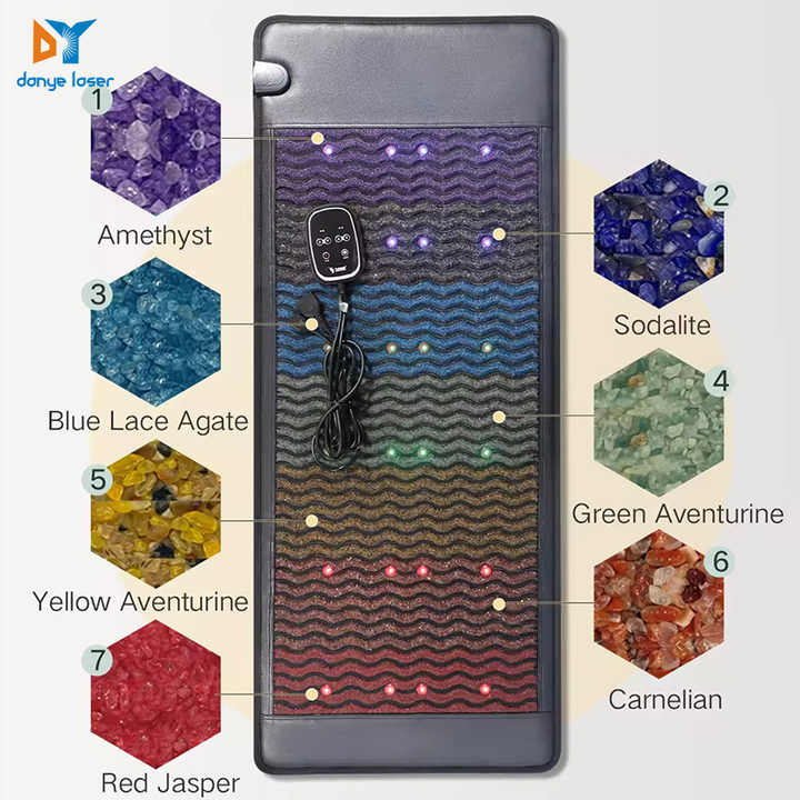 Body Heating Massage Mattress 7 Color Crystal rainbow Chakra Therapy ...