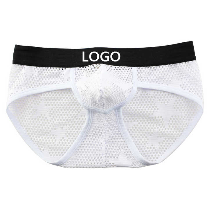 Custom Five-Pointed Star Print Logo Mesh Fabric Hollow Out Underpant ...