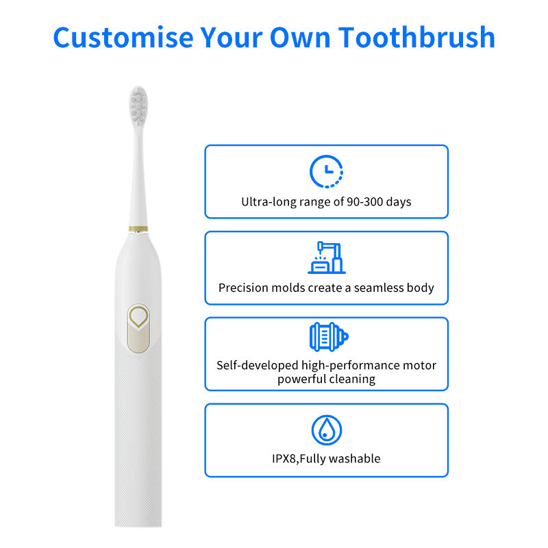 Pressure Sensor Rechargeable Electric Toothbrush IPX8 Waterproof Soft ...