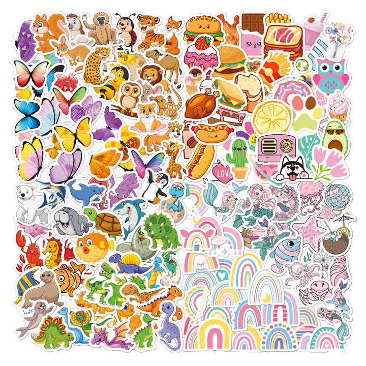 Kiss Cut Cute Cartoon Sticker Sheet For Kids Adults Water Bottle Laptop ...