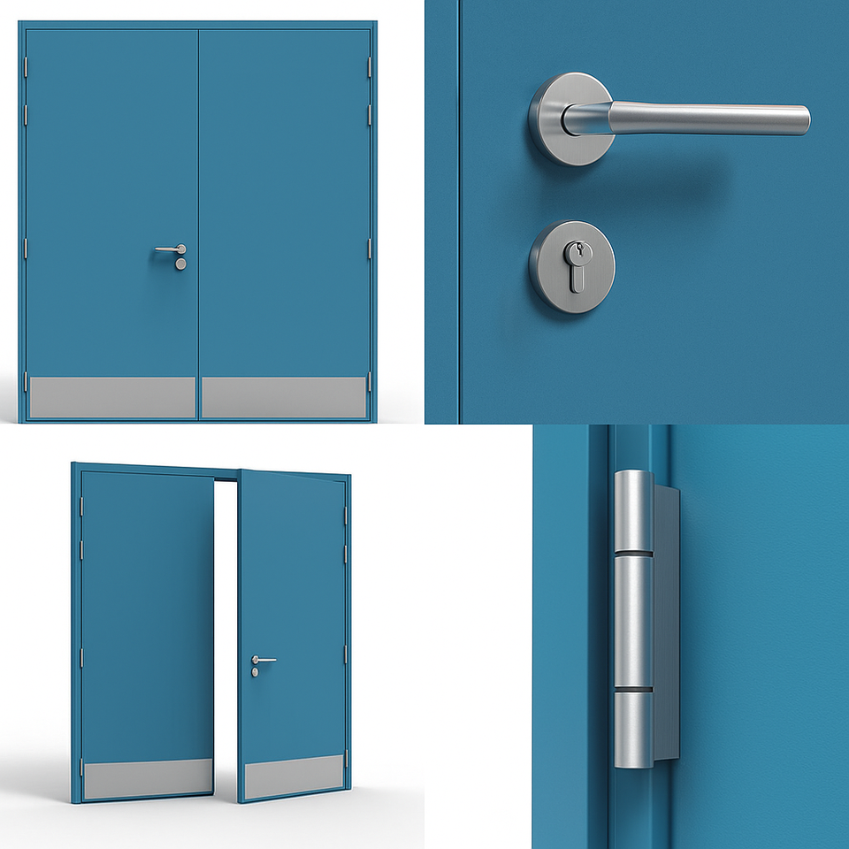 Factory Direct Dales Modern Fire Doors with for Certification Blue ...