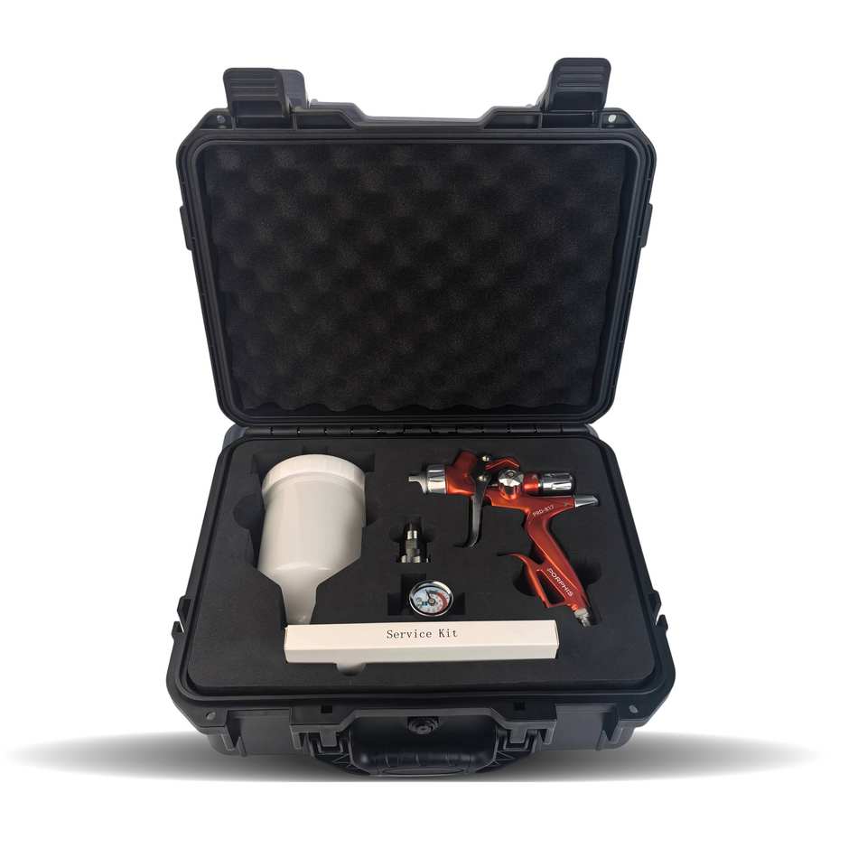 PORPHIS PRD-817C Portable Paint Spray Gun Kit With Plastic Storage Box ...