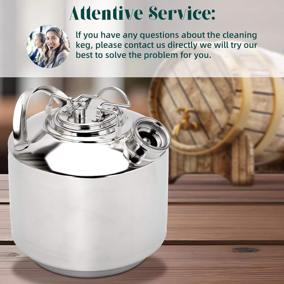 1.6 Gallon(6L) Cleaning Keg with A/G/S/D Coupler for Beer Line Cleaner ...
