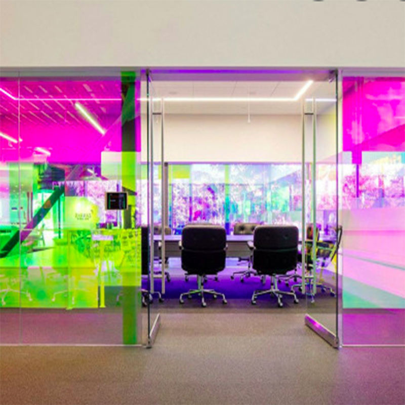 Colorful Blue Dichroic Iridescent Holographic Window Film