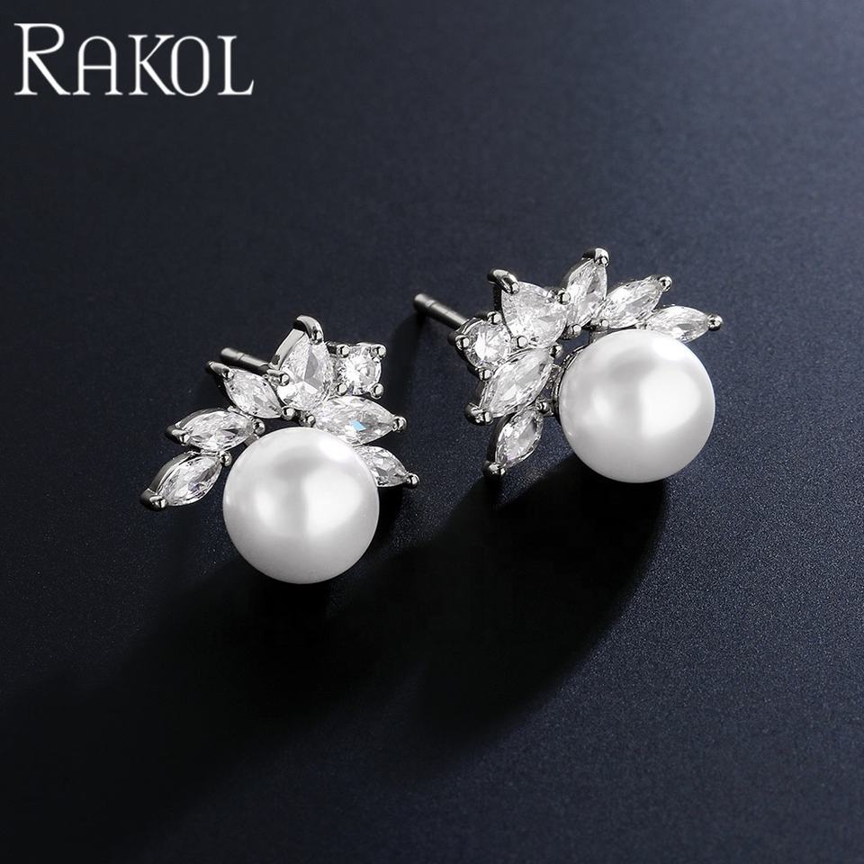 RAKOL EP5340 2026 Hot Sales New Designer Pearl Earrings Cubic Zirconia ...