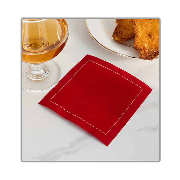 Red Disposable Compostable Cocktail Napkins - Perfect for Parties