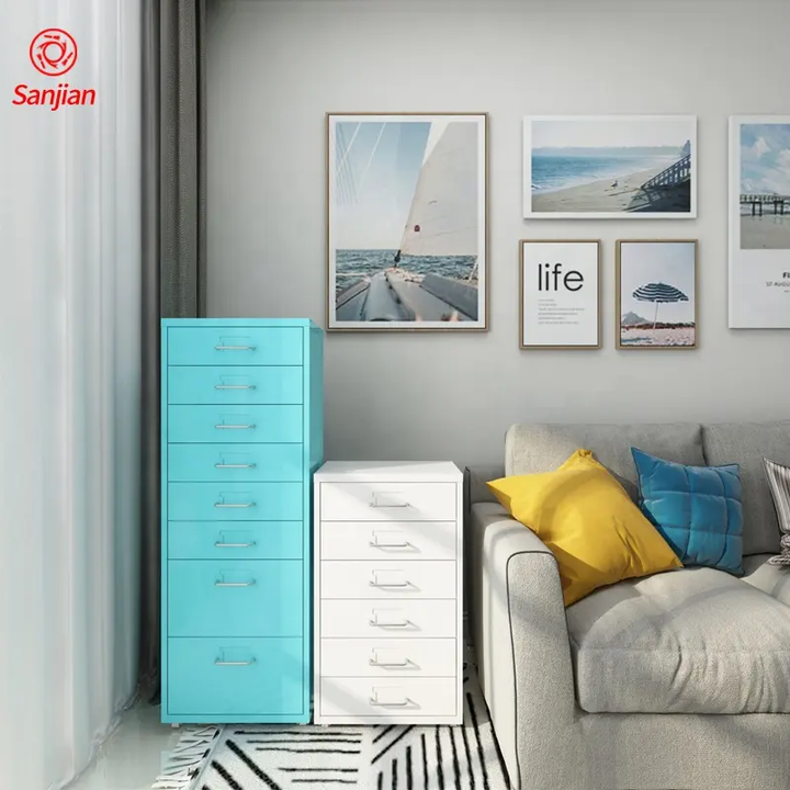 Popular Small Vertical Metal Mobile Multi Drawers Nightstand Movable ...