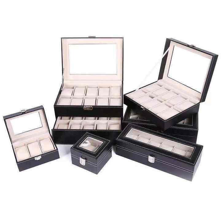 PU Leather High-end Watch Box Digits Watch Storage Display Box ...