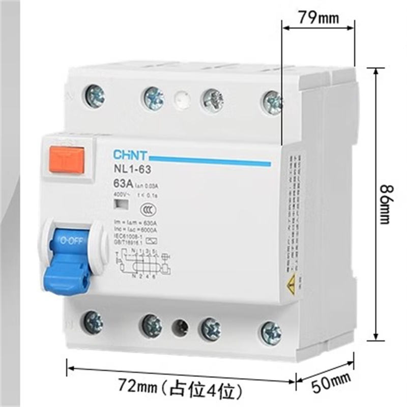 CHINT NL1 RCCB Earth Leakage Circuit Breaker 2P 4P 25A 40A 63A 30mA 100mA 300mA AC Type Residual ...