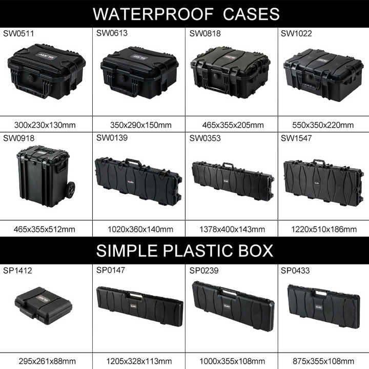 GLARY Waterproof Hard Shell Gun Storage Case Box with EPE Foam ...