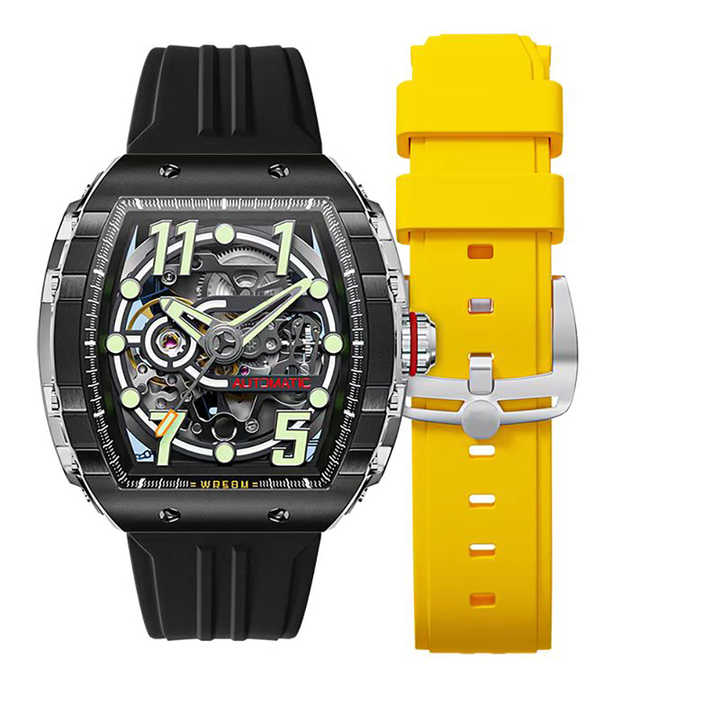 Luxury Business Transparent Men Watch Automatic Skeleton Self Winding ...