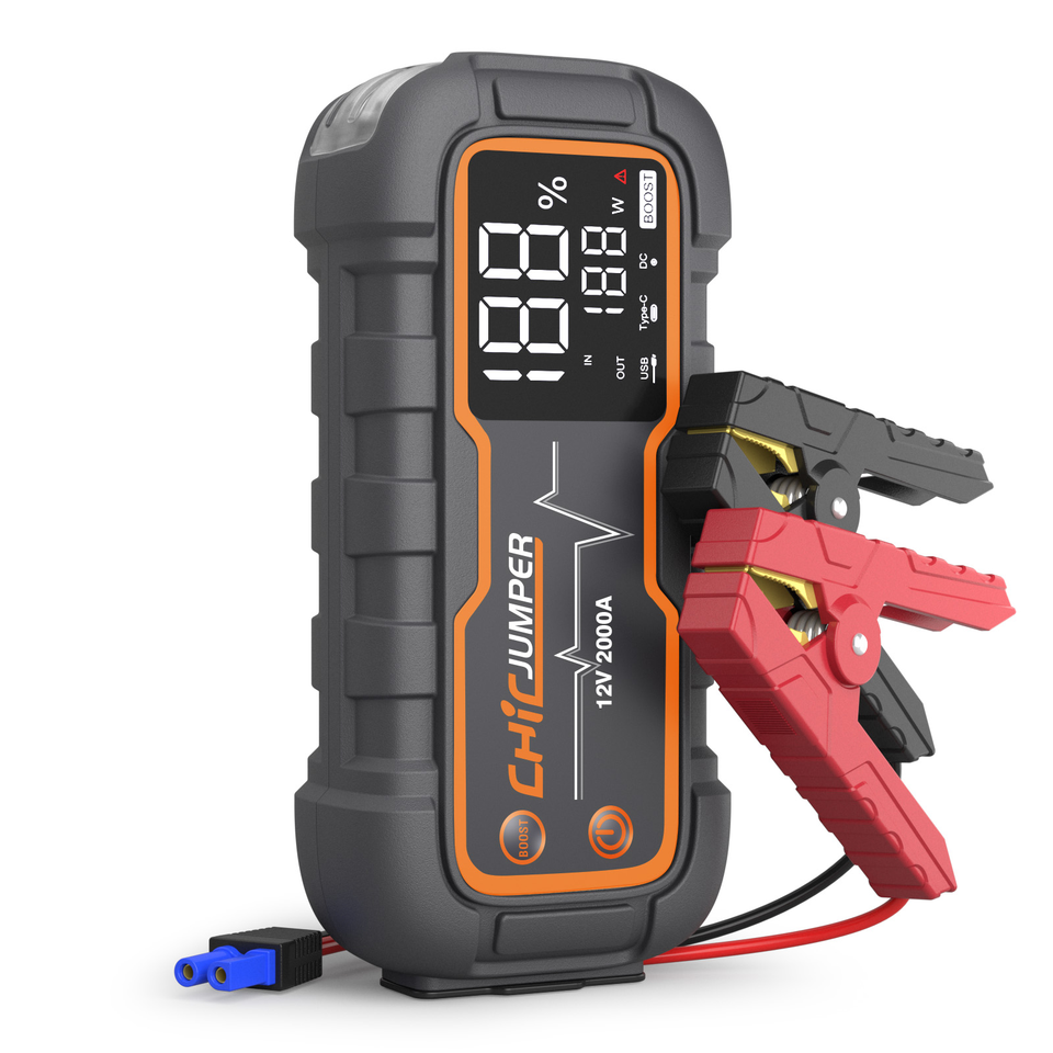 Car Jump Starter 24000mAh Peak Current 4000A Air Compressor 150PSI ...