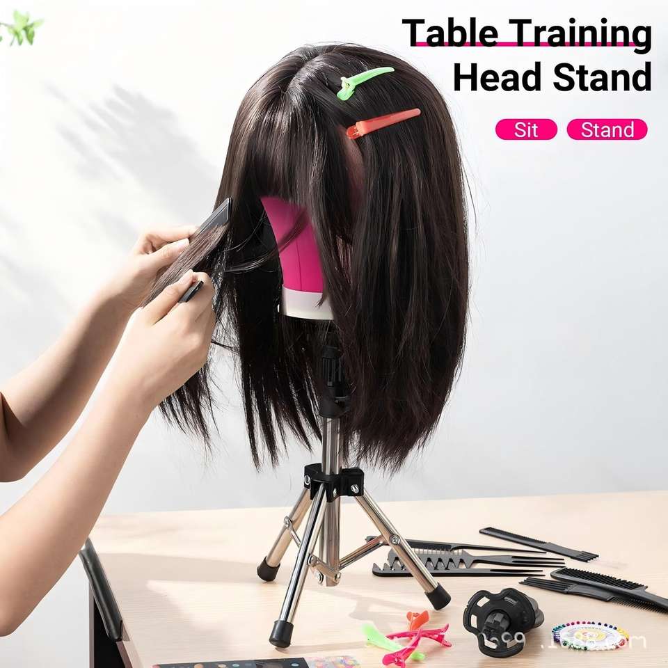 40 PCS Professional Wig Making Kit 23'' Cork Canvas Block Head ...