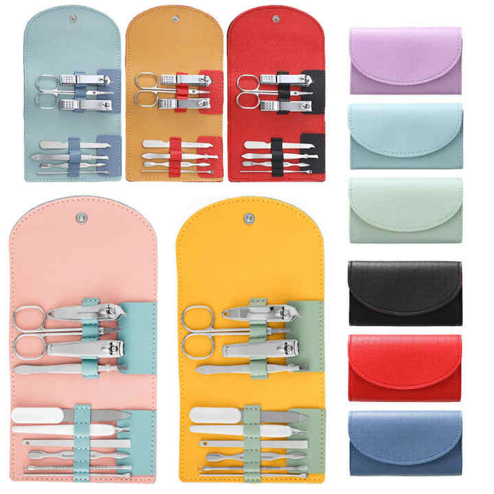 Multiple Colors Mini Manicure Pedicure Kit With Leather Case ...