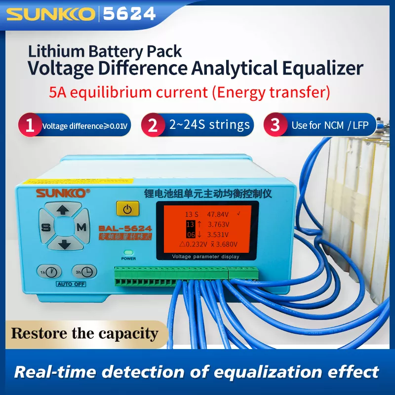 Active Balancer Sunkko BAL-8624 2S~24S 8A Battery Voltage Analyzer Balancer Products from Hunan ...
