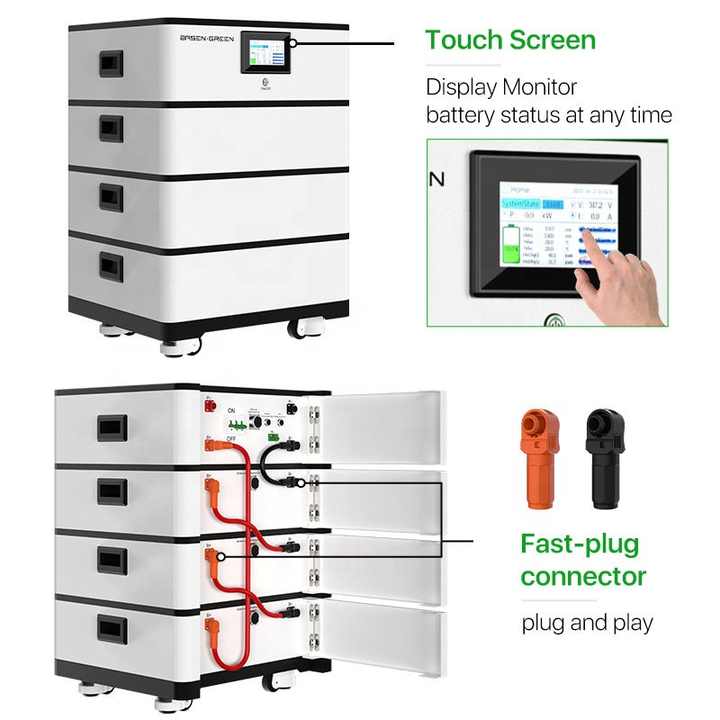 High Voltage Stackable Solar Lithium Ion Battery - 10kwh to 40kwh