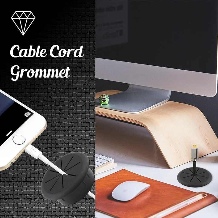 2 Inch Cable Grommet, Flexible Silica Gel Desk Grommet, Cable Cord Hole ...