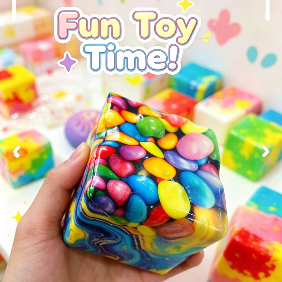 [8cm Cheese Squares] Cross-border Lava Ice Cubes Squeeze-and-Squish ...