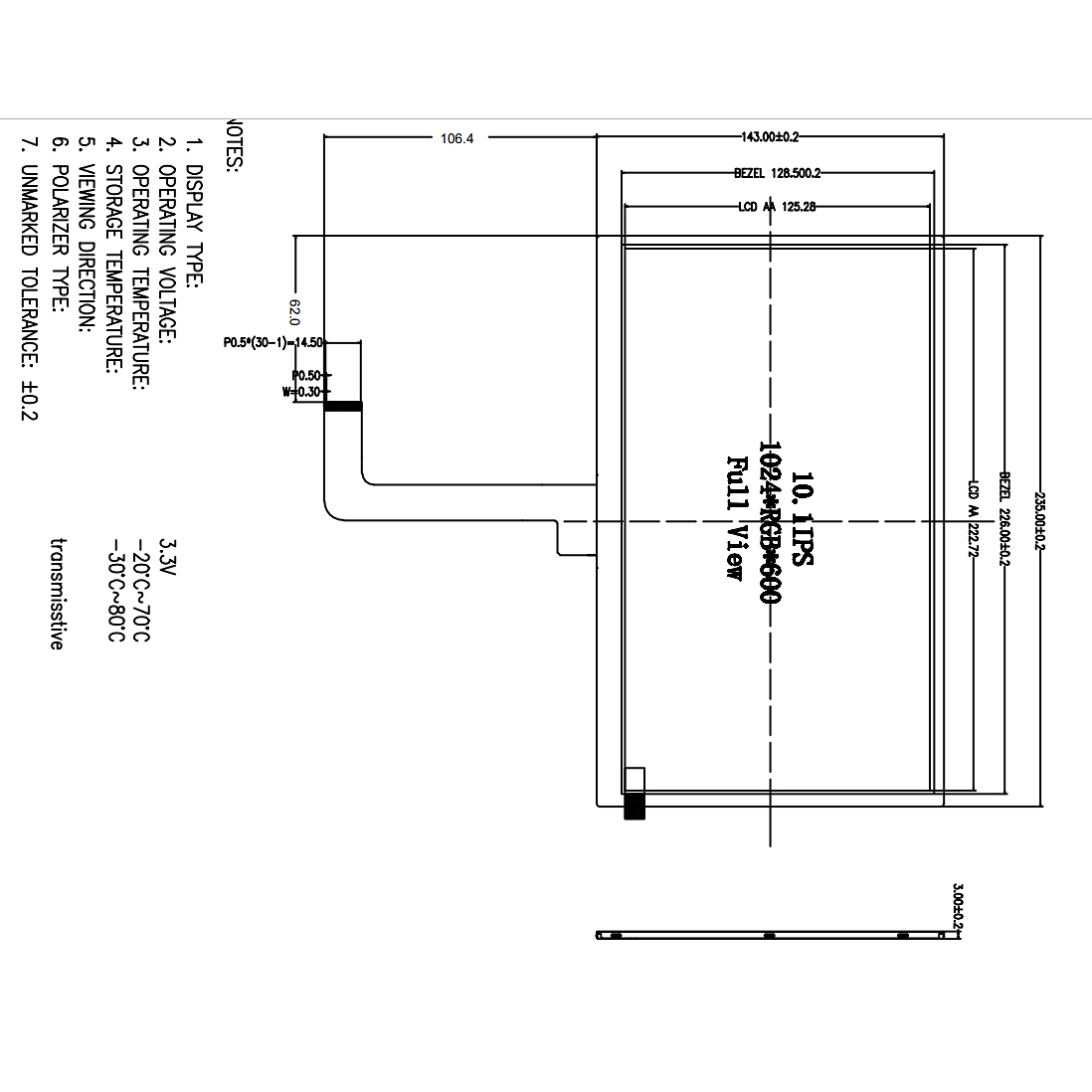 China Low Price IPS Tft Lcd 1024x600 Mipi DSI Interface 10.1 Inch Lcd ...