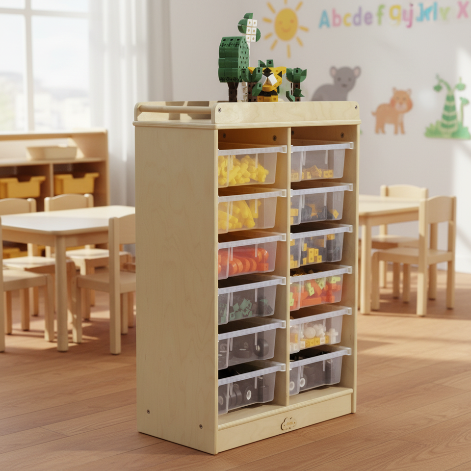 Eco-Friendly Birch Plywood Modern Storage Cabinet with 12Bins for ...