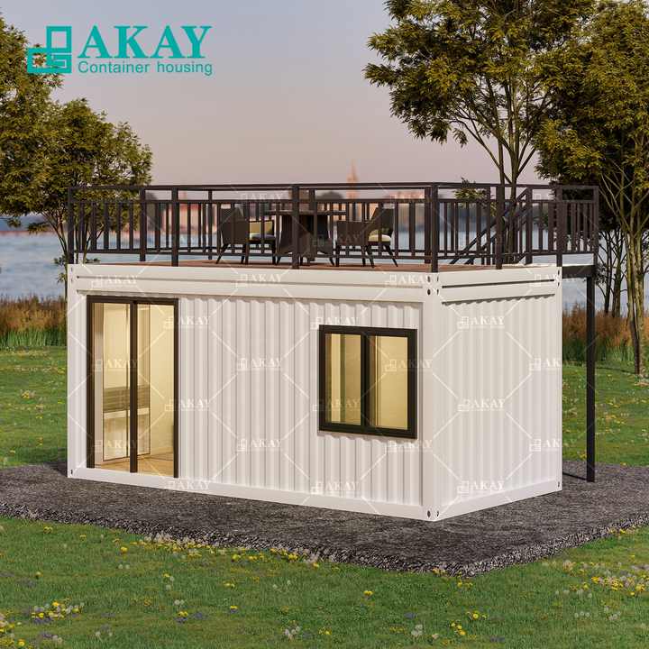 AKAY Modern White Wave Mobile Tiny Home Prefabricated House