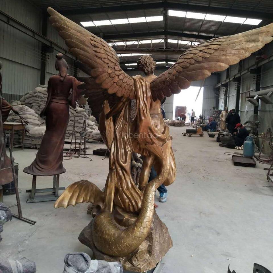 Vincentaa Hand Forging Life Size Angel Statue Mythical Sculpture ...