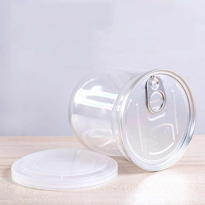 Custom Food Grade POP Can PET Jar With Lid. 300ml 350ml 400ml 450ml 500ml 550ml PET Can With ...