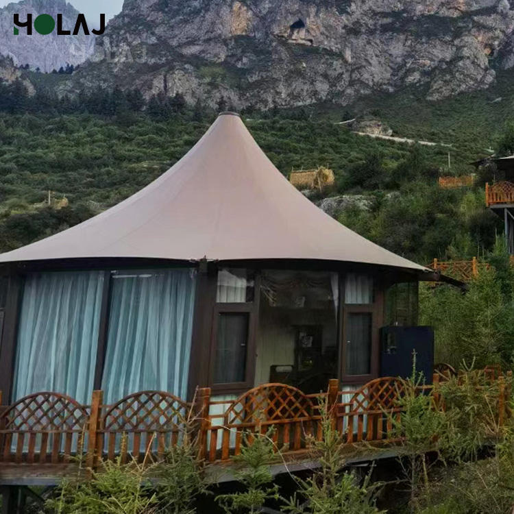 Hexagonal PVC Outdoor Prefab Tent with Steel Frame for Homestay Hotels ...