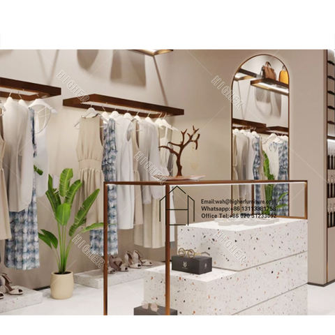 Customized clothing store furniture clothes shop counter table design ...