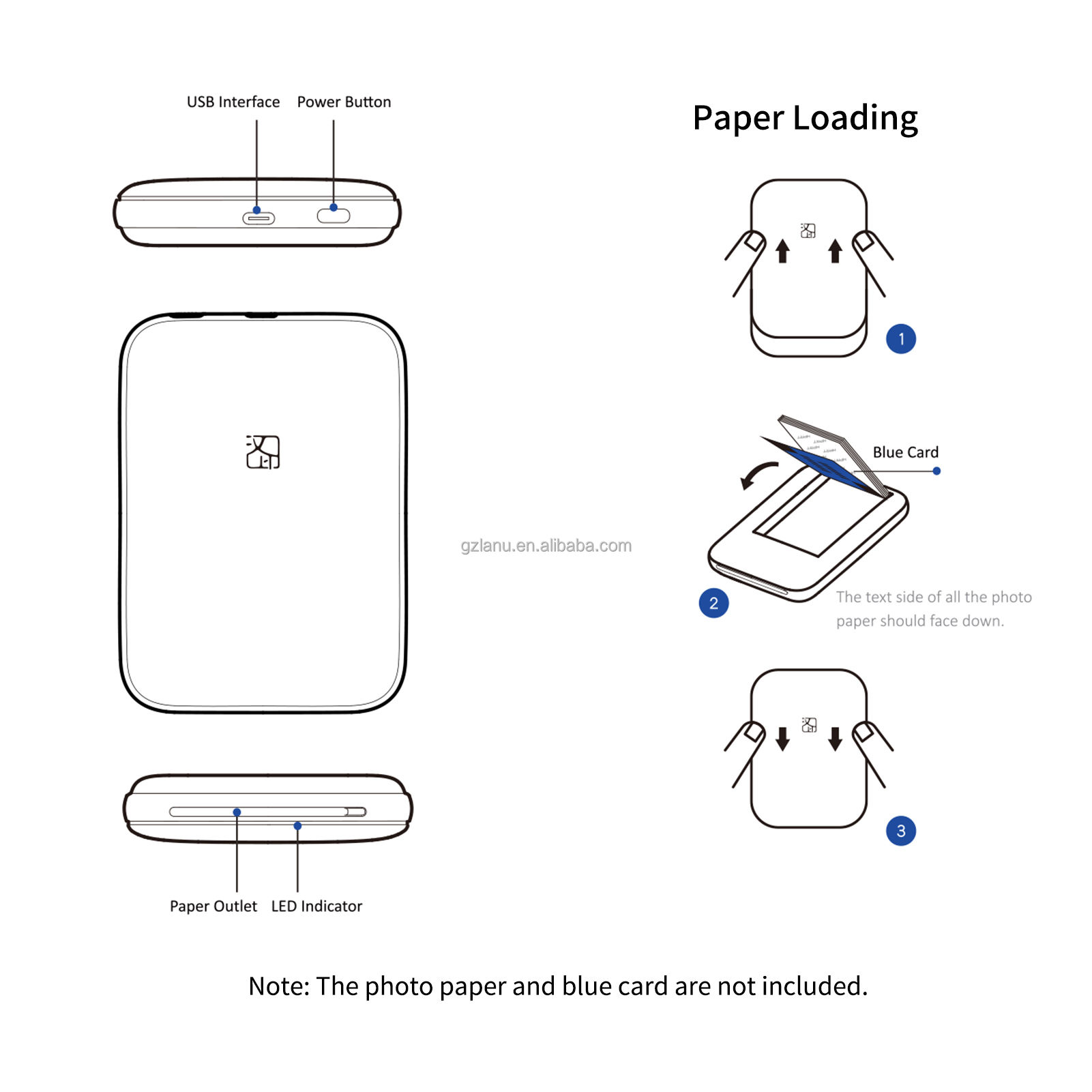 AR Printer 300DPI HPRT MT53 Mini Color Printer Original ZINK Sticker 2* ...