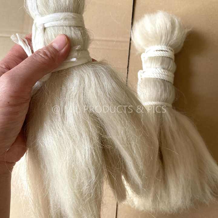 2023 Yak Hair Extensions - Natural White Body Hair