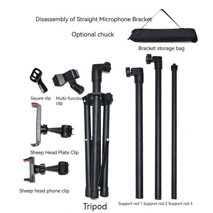 Professional Metal Microphone Floor Stand - Portable & Extendable