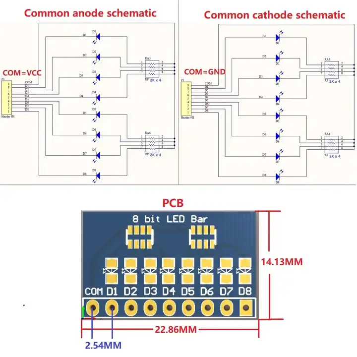 MCU ARM 3D 프린터 용 3-24V 8 비트 청색/적색 공통 양극/음극 LED 표시기 모듈 브레드 보드 스타터 키트 보드 ...