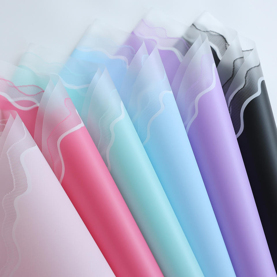 Korean Style Wave Border Flower Wrapping Paper Waterproof Semi ...